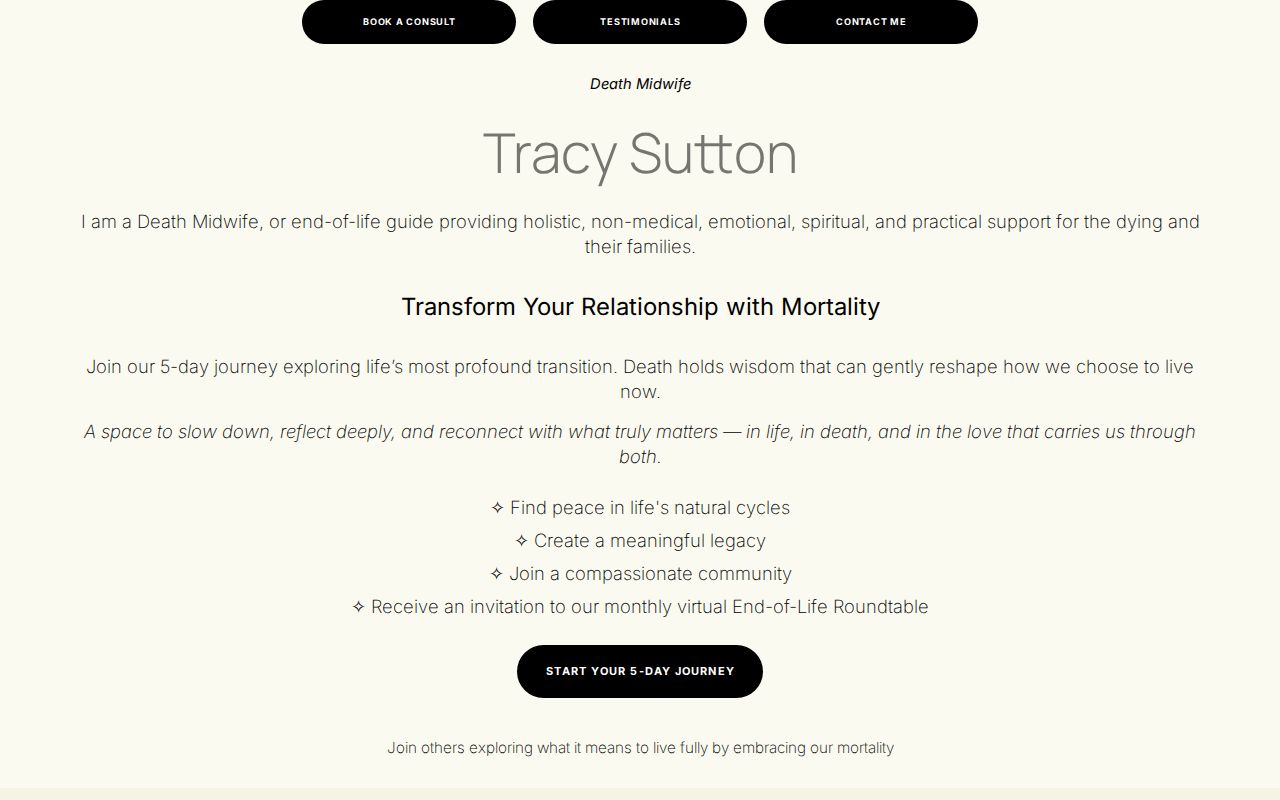 Tracy Sutton - Death Midwife